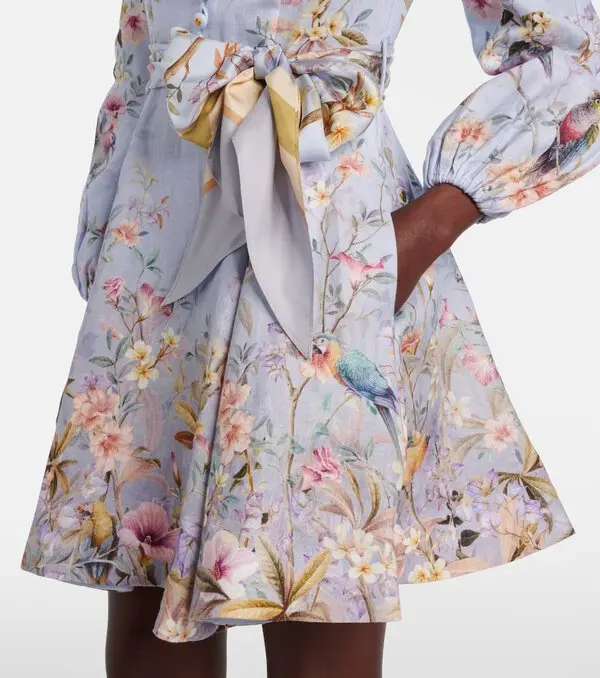 Zimmermann Rebellion Printed Linen Mini Dress