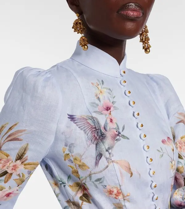 Zimmermann Rebellion Printed Linen Mini Dress