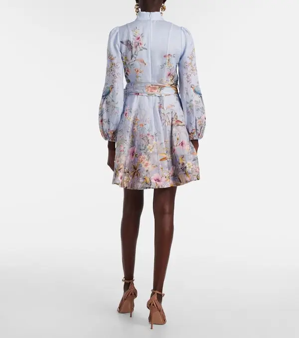 Zimmermann Rebellion Printed Linen Mini Dress