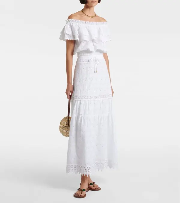 Melissa Odabash Alessia Cotton Maxi Skirt - White