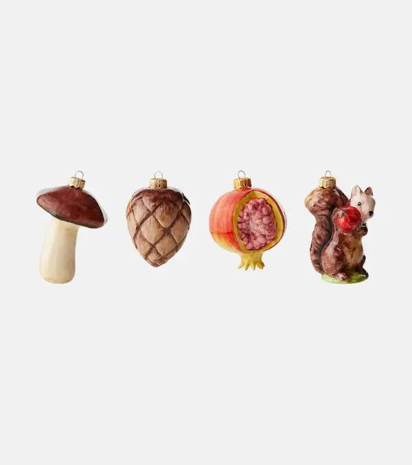 LES-OTTOMANS Set Of 4 Ceramic Ornaments - Multicoloured