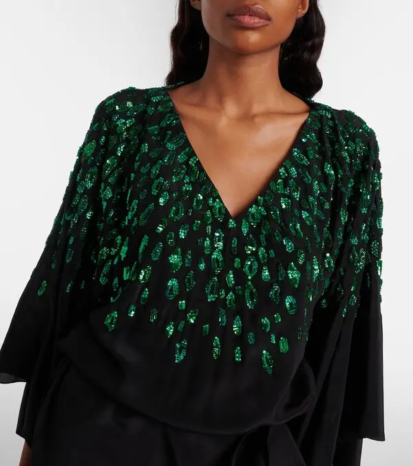 Roberto Cavalli Sequined Silk Gown