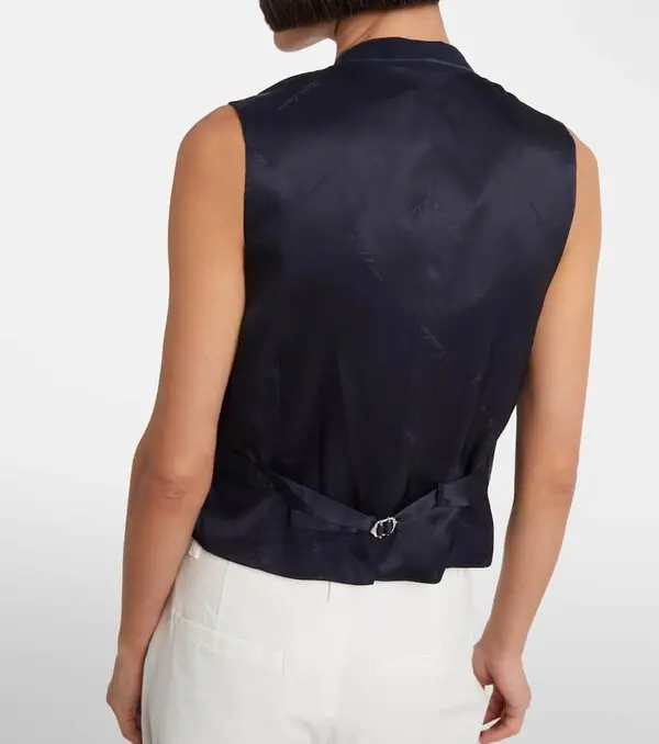 Ralph Lauren Striped Wool Vest - Blue