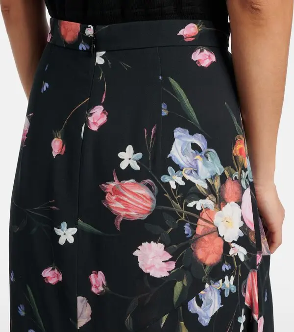 Erdem Floral Print Midi Skirt