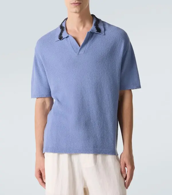 Commas Embroidered Cotton-blend Polo Shirt