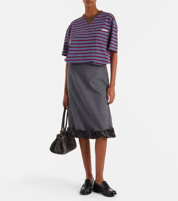 Prada Striped Cotton Jersey T-shirt