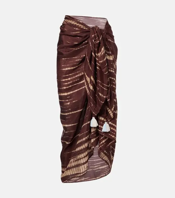 Anna Kosturova Tie-dye Silk Beach Cover-up - Brown