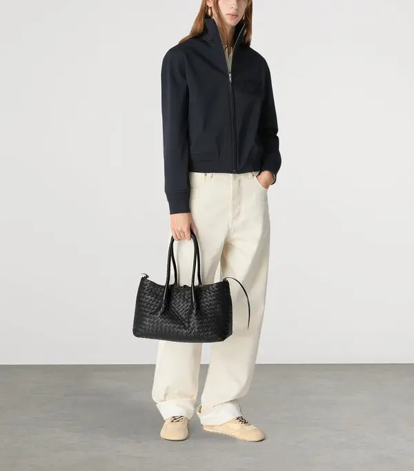 Bottega Veneta Leather Reversible Tote Bag - Silver