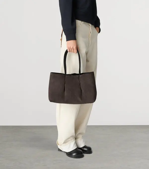 Bottega Veneta Leather Reversible Tote Bag - Silver