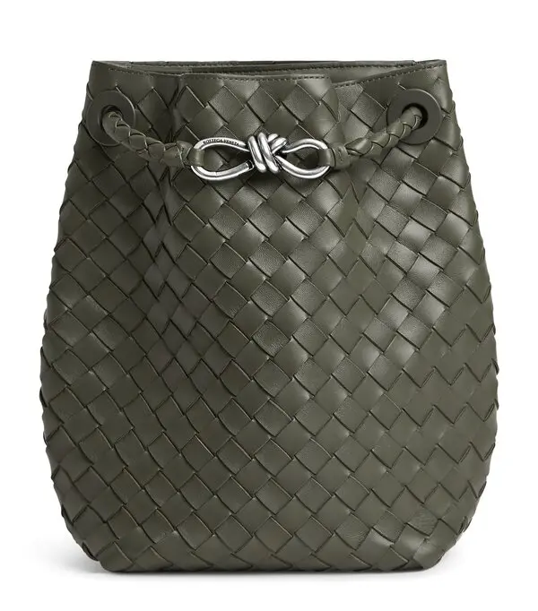 Bottega Veneta Small Leather Andiamo Bucket Bag - Green