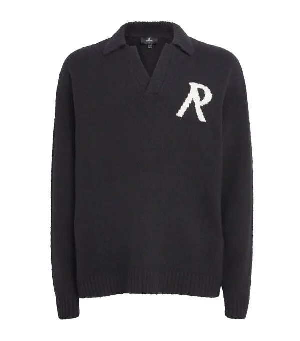 REPRESENT Cotton-blend Bouclé Polo Sweater