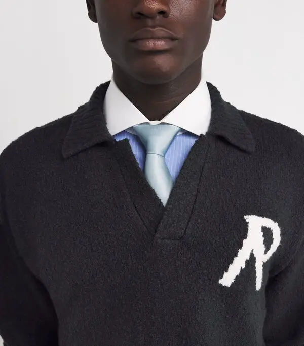 REPRESENT Cotton-blend Bouclé Polo Sweater