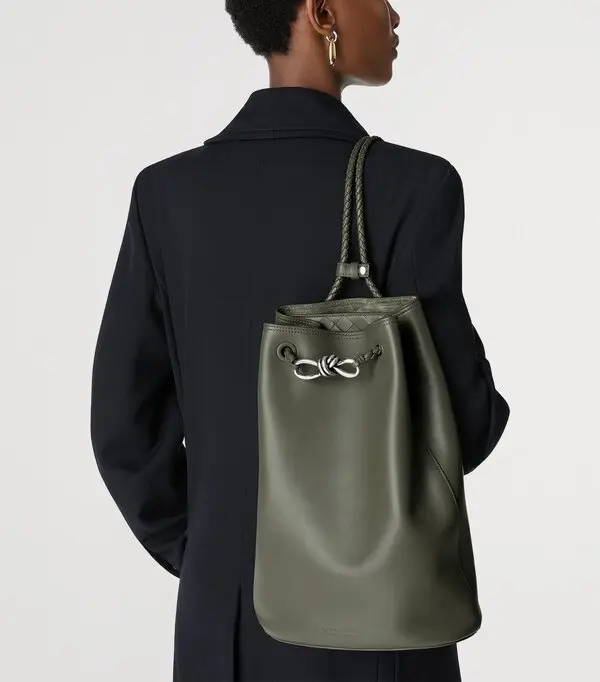 Bottega Veneta Leather Andiamo Backpack - Green