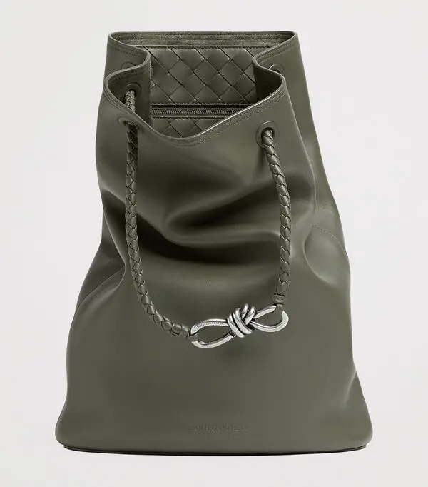Bottega Veneta Leather Andiamo Backpack - Green