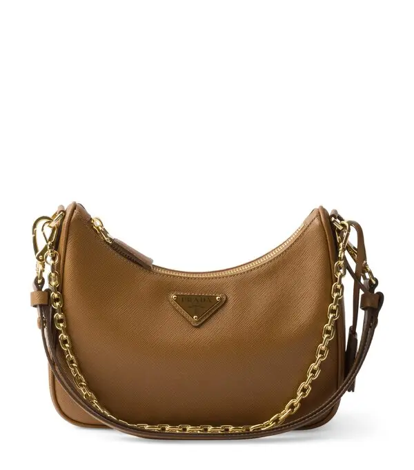 Prada Mini Saffiano Leather Re-edition Bag - Brown