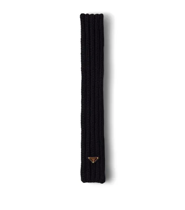 Prada Wool Logo Scarf - Black