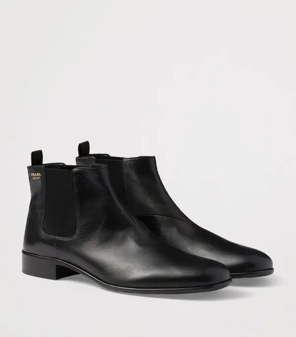 Prada Leather Chelsea Boots