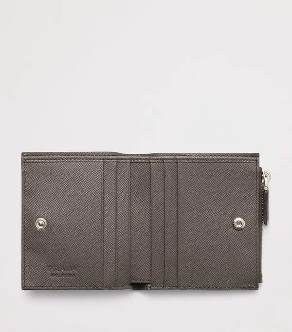 Prada Saffiano Leather Triangle Wallet