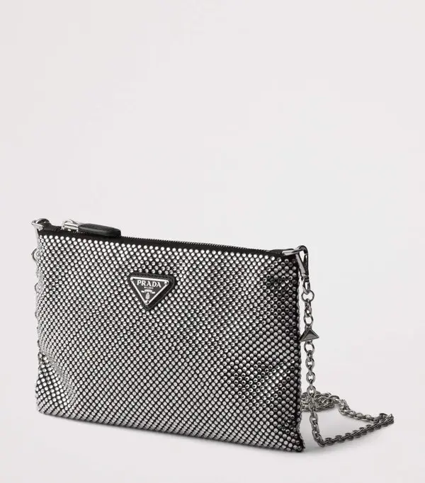 Prada Mini Crystal-embellished Pouch