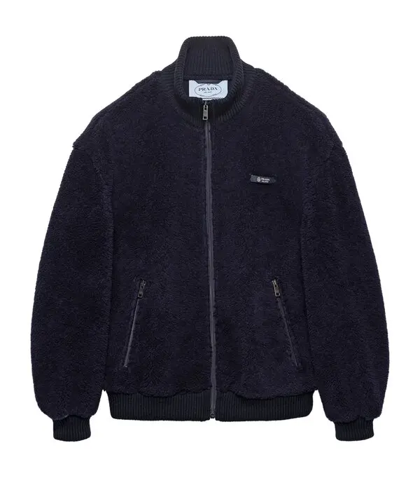 Prada Fleece Bomber Jacket - Blue