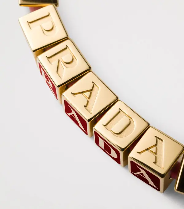 Prada Nappa Leather Charm Bracelet - Red