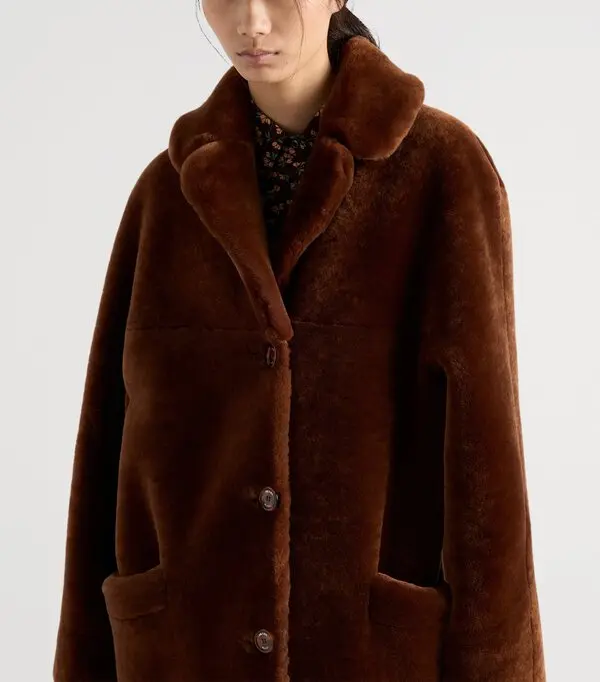 Prada Shearling Coat - Brown