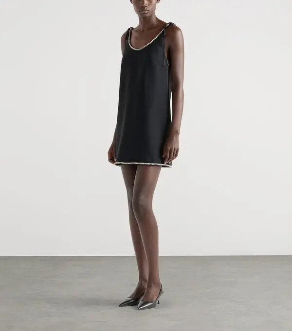 Prada Sablé Embellished Mini Dress