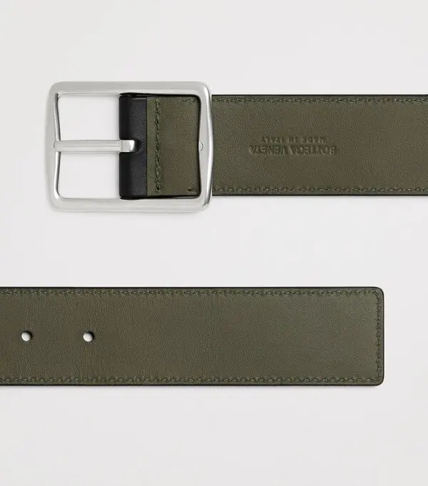 Bottega Veneta Leather Intrecciato Reverso Belt