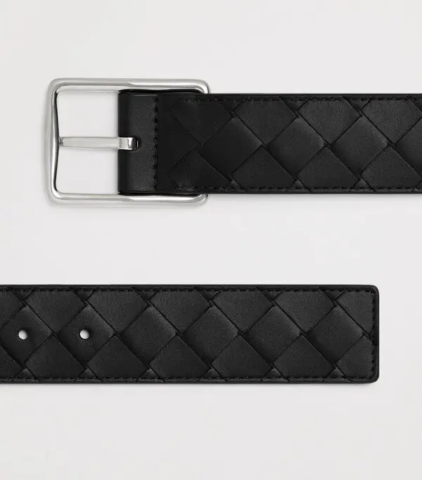 Bottega Veneta Leather Intrecciato Reverso Belt