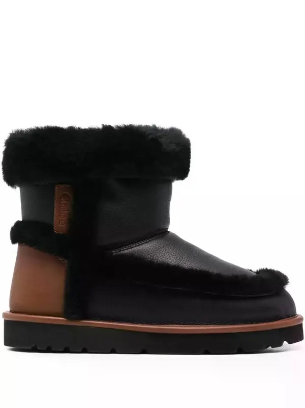 Chloé Dolcie Shearling-trimmed Leather Boots