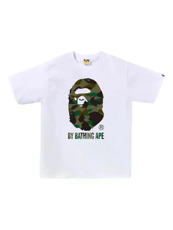 A BATHING APE Camouflage-print Logo T-shirt - White