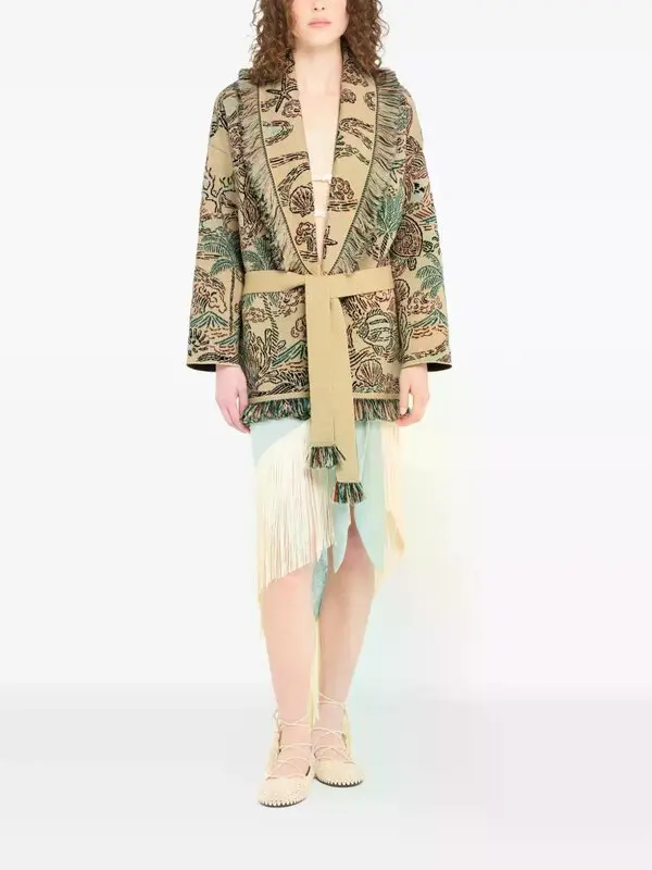 Alanui Sketched Fringed Cardigan - Neutrals