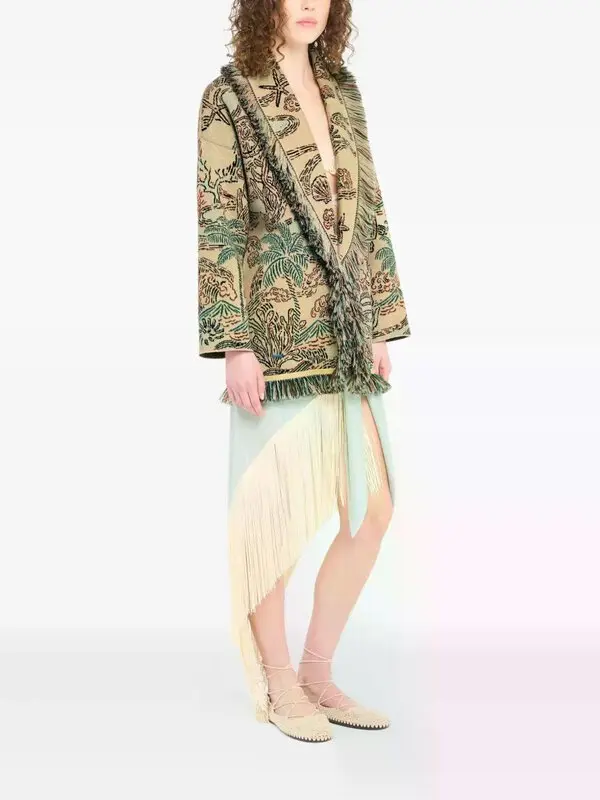 Alanui Sketched Fringed Cardigan - Neutrals
