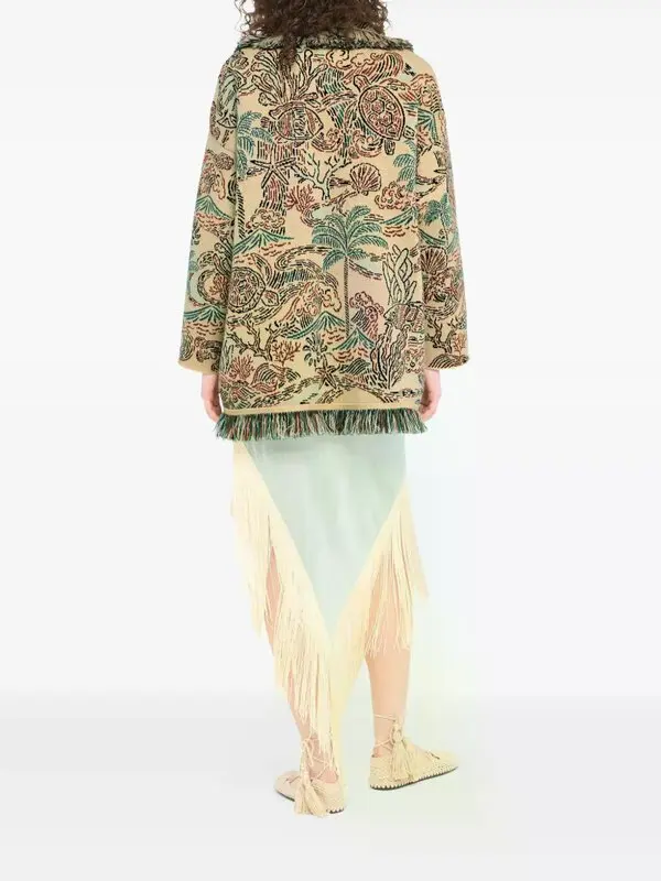 Alanui Sketched Fringed Cardigan - Neutrals