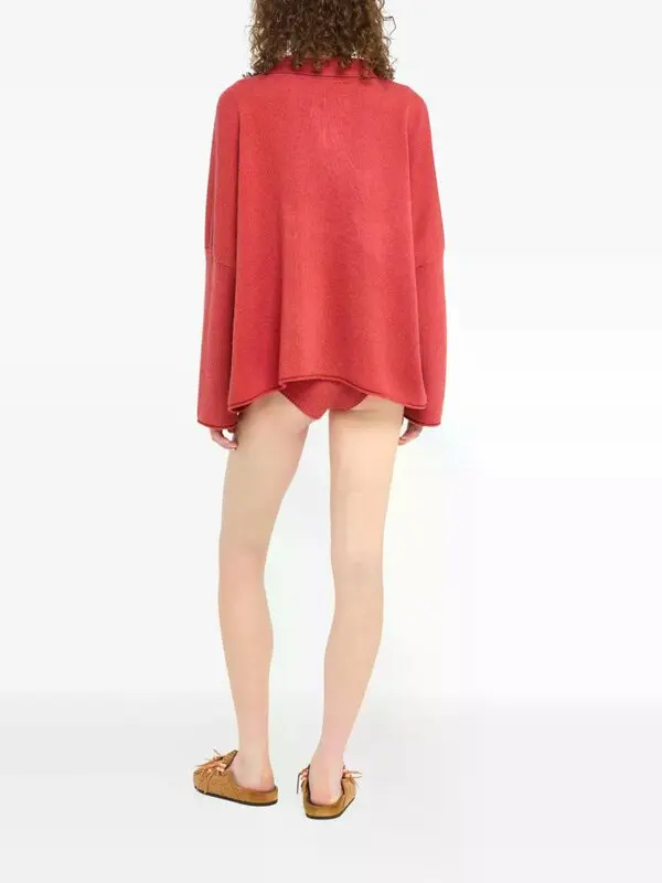 Alanui Polo-collar V-neck Sweater - Red
