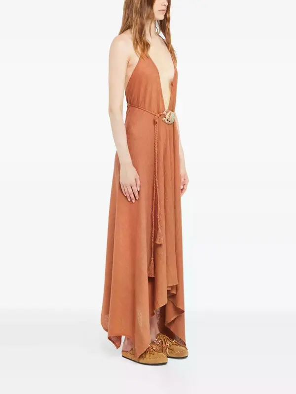 Alanui Mermaid Inside Shell-detail Belted Maxi Dress