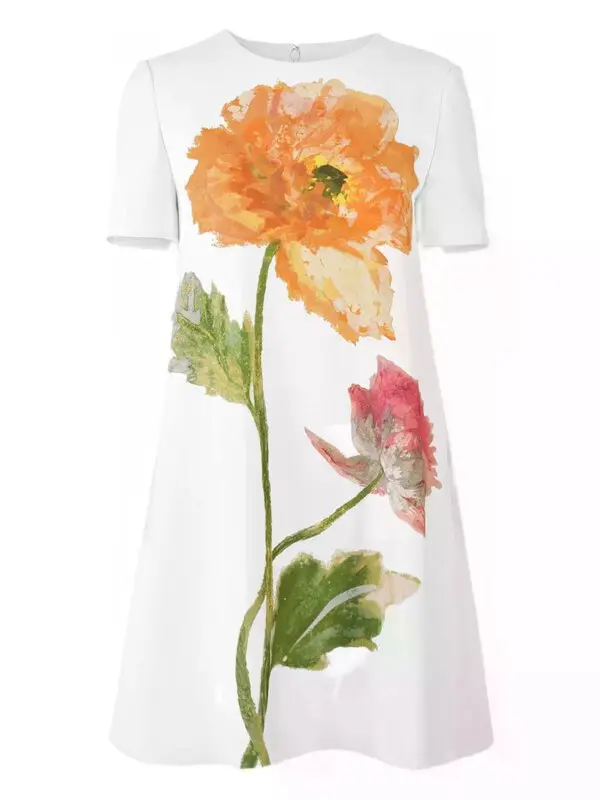 Carolina Herrera Floral-print Mini Dress - White