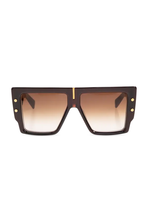Balmain Square Frame Sunglasses - Brown