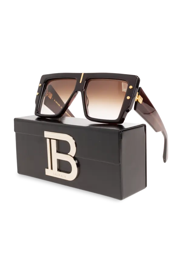 Balmain Square Frame Sunglasses - Brown