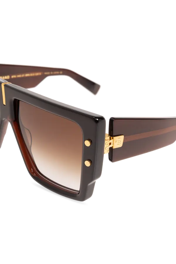 Balmain Square Frame Sunglasses - Brown