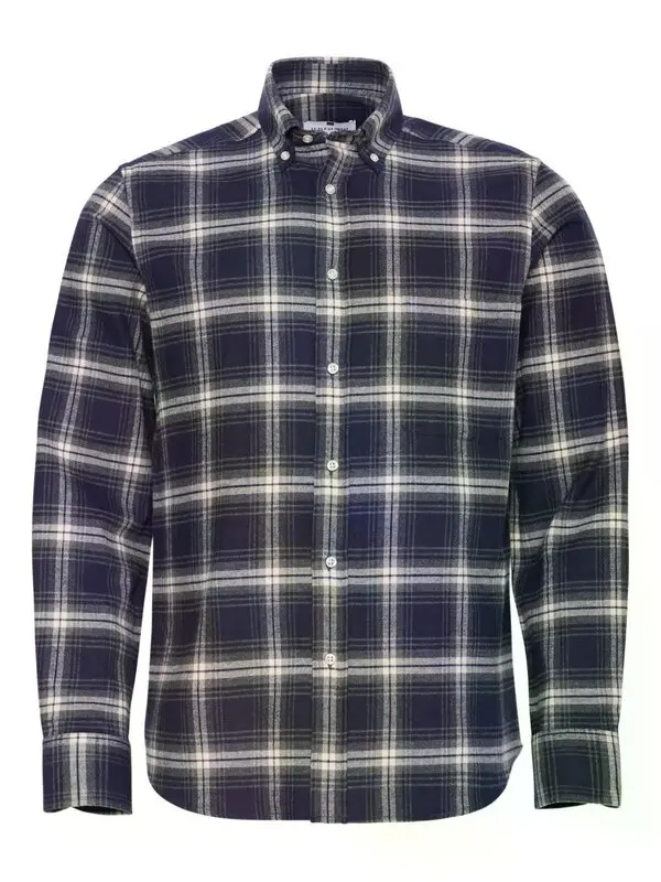 LOJA DAS MEIAS Buttoned Check-pattern Shirt - Blue
