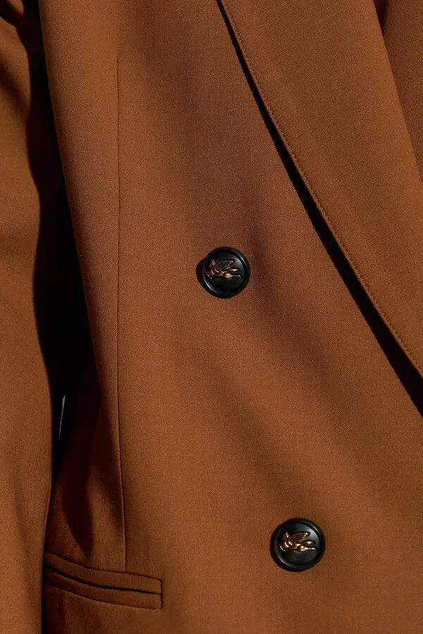 Etro Wool Double-breasted Blazer - Brown