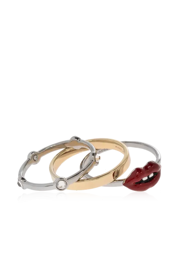 Marc Jacobs Set Of Three Rings - Silver