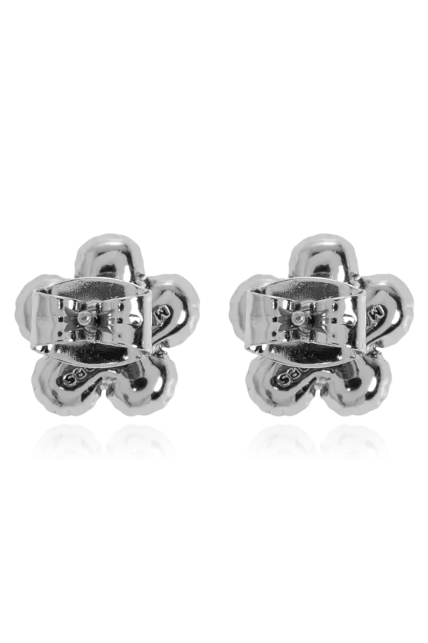 Marc Jacobs Brass Flower Earrings - Silver