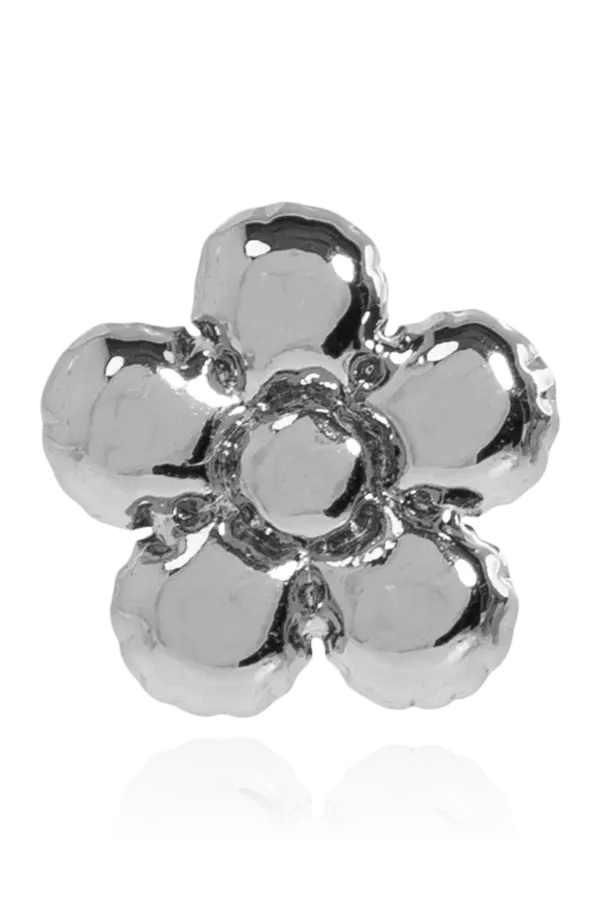 Marc Jacobs Brass Flower Earrings - Silver