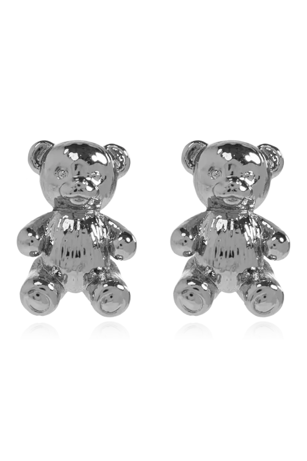Marc Jacobs Brass Bear Earrings - Silver