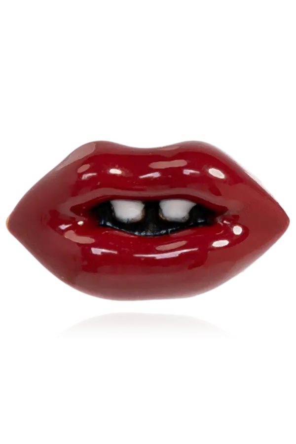 Marc Jacobs Brass Lips Earrings - Red