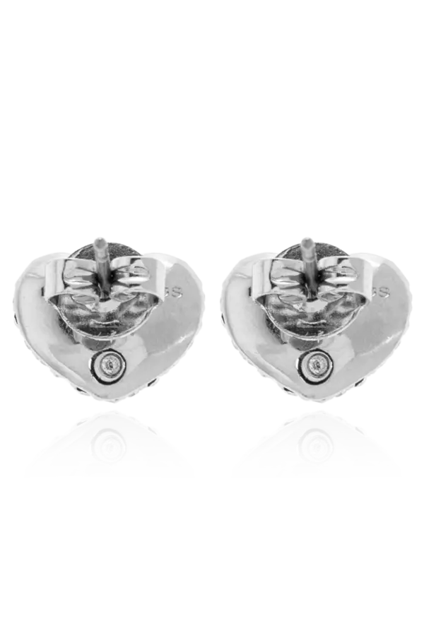 Marc Jacobs Brass Heart Stud Earrings - Silver