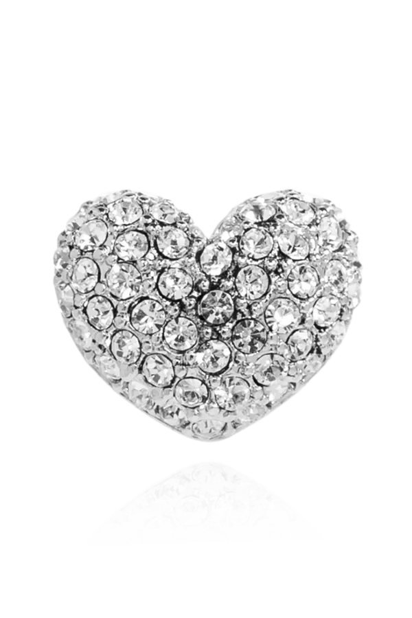 Marc Jacobs Brass Heart Stud Earrings - Silver