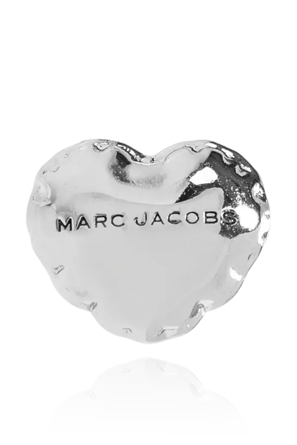 Marc Jacobs Brass Heart Stud Earrings - Silver